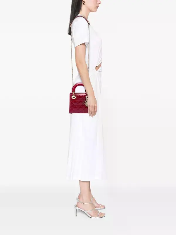 Dior 2018 Mini Patent Cannage Lady Satchel