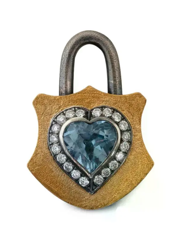 SEVAN BIÇAKÇI Blue Topaz Diamond Padlock Pendant