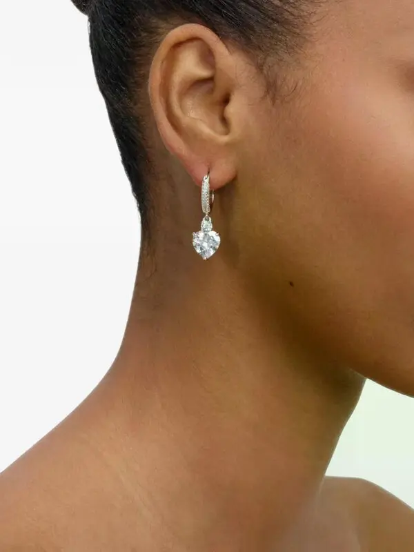 SELF-PORTRAIT Crystal Heart-pendant Earrings