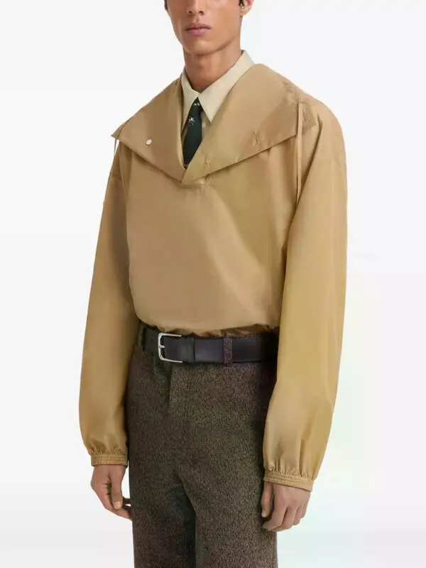 Marni Beige Nylon Jacket With Funnel Neck