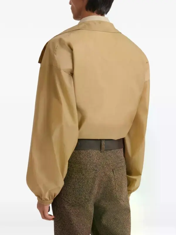 Marni Beige Nylon Jacket With Funnel Neck