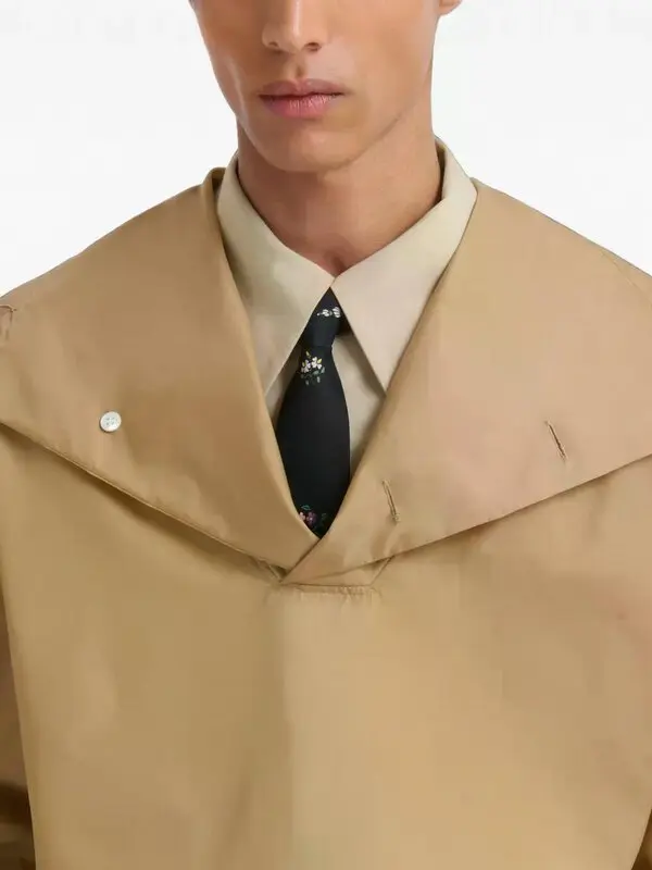 Marni Beige Nylon Jacket With Funnel Neck