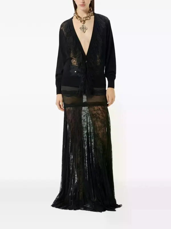 Blumarine Lace-trim Ruffled Cardigan