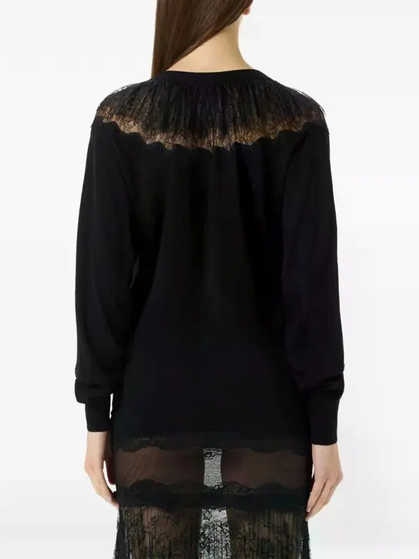 Blumarine Lace-trim Ruffled Cardigan