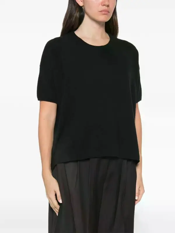 C.T.PLAGE Short-sleeve Cashmere Sweater - Black