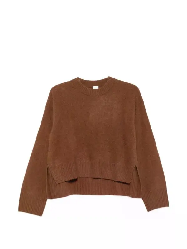 C.T.PLAGE Ribbed-trim Wool Sweater - Brown