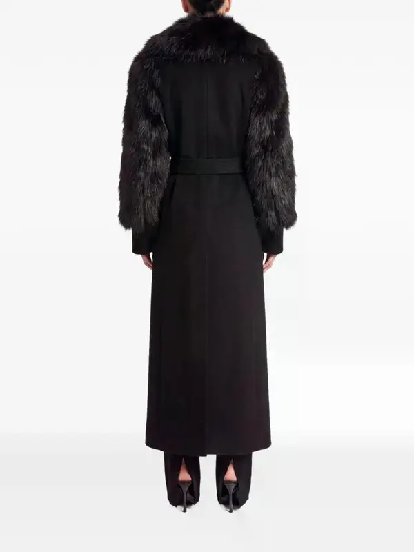 SRVC STUDIO Raven Faux-fur Trim Coat