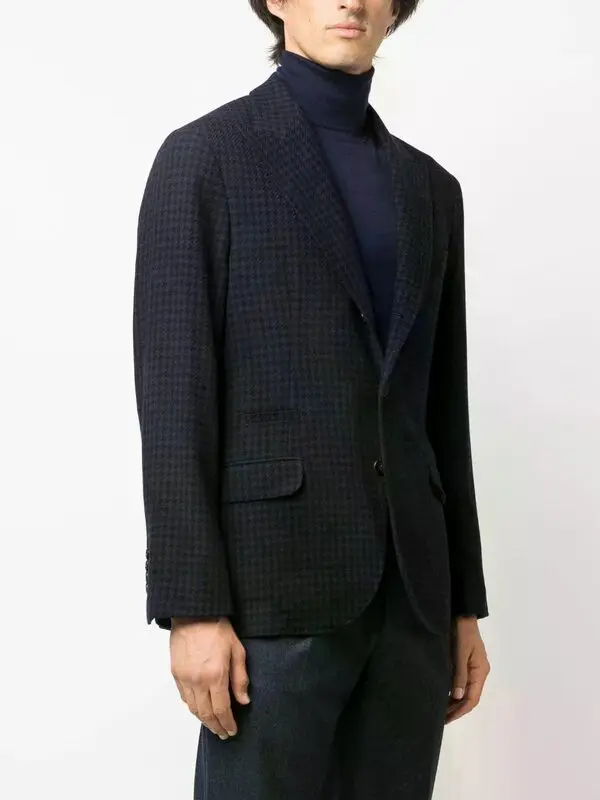 Brunello Cucinelli Houndstooth-pattern Wool-blend Blazer