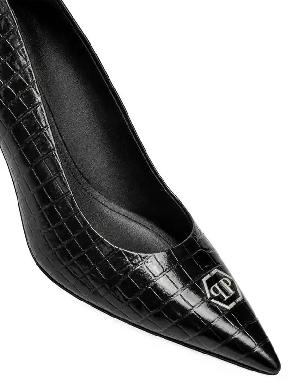 Philipp Plein Hexagon Croc-effect Pumps