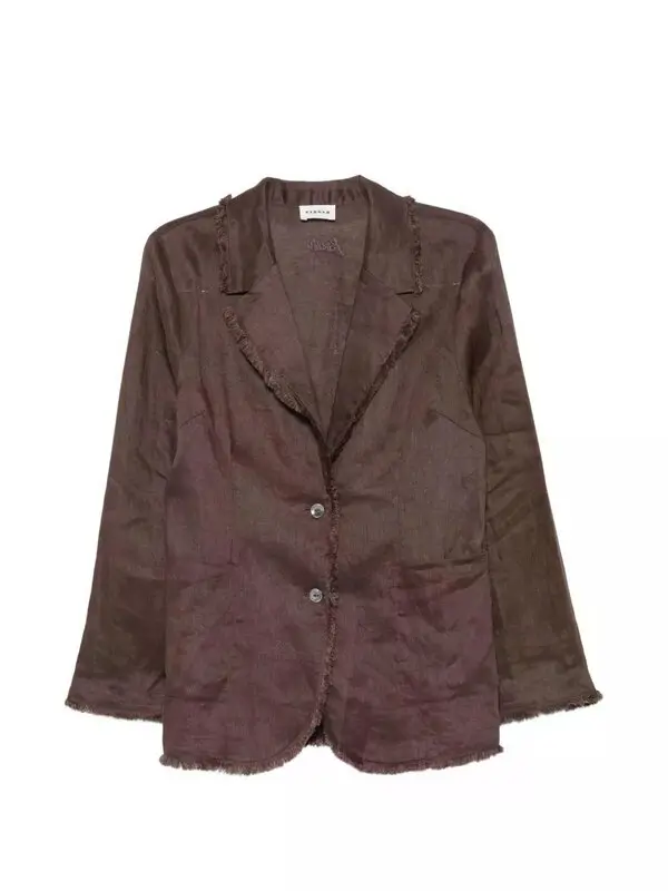 P.a.r.o.s.h Frayed-edge Logo-embroidered Jacket - Brown
