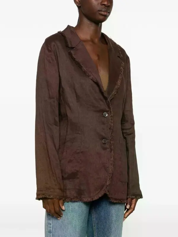 P.a.r.o.s.h Frayed-edge Logo-embroidered Jacket