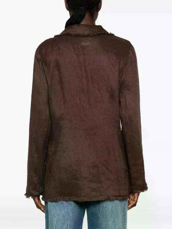 P.a.r.o.s.h Frayed-edge Logo-embroidered Jacket