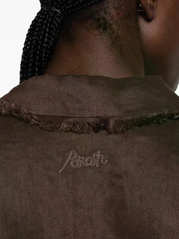 P.a.r.o.s.h Frayed-edge Logo-embroidered Jacket