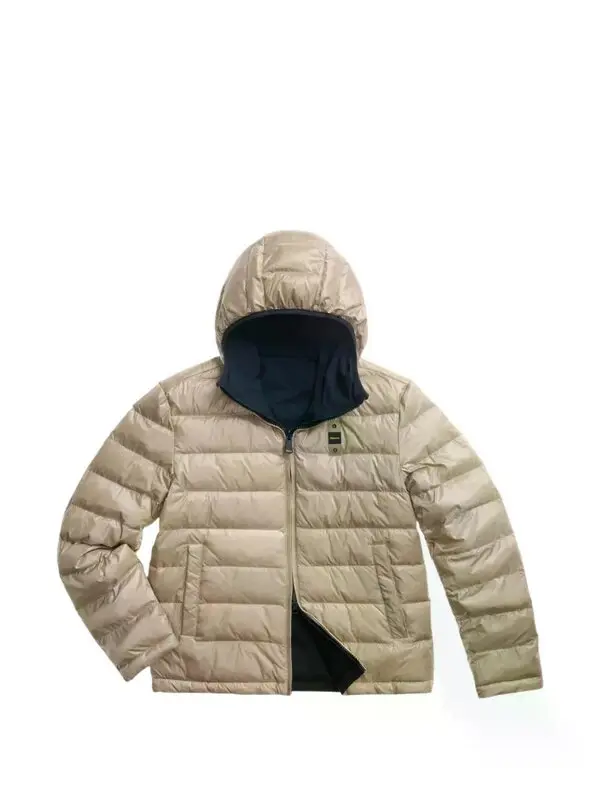 BLAUER. Reversible Logo-patch Hooded Jacket
