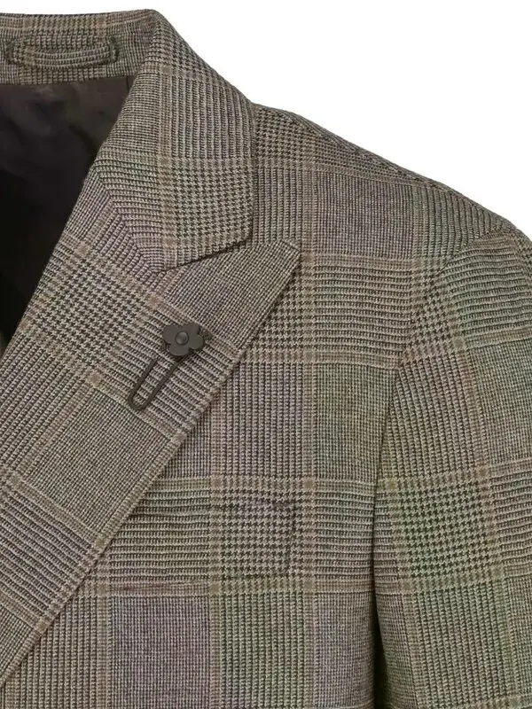 LARDINI X Sugar Double-breasted Prince Of Wales Check Jacket