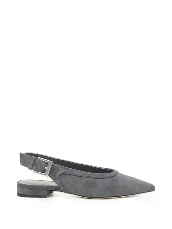 Peserico Pointed-toe Slingback Flat Pumps - Grey