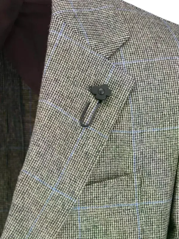 LARDINI Check-pattern Wool Blazer