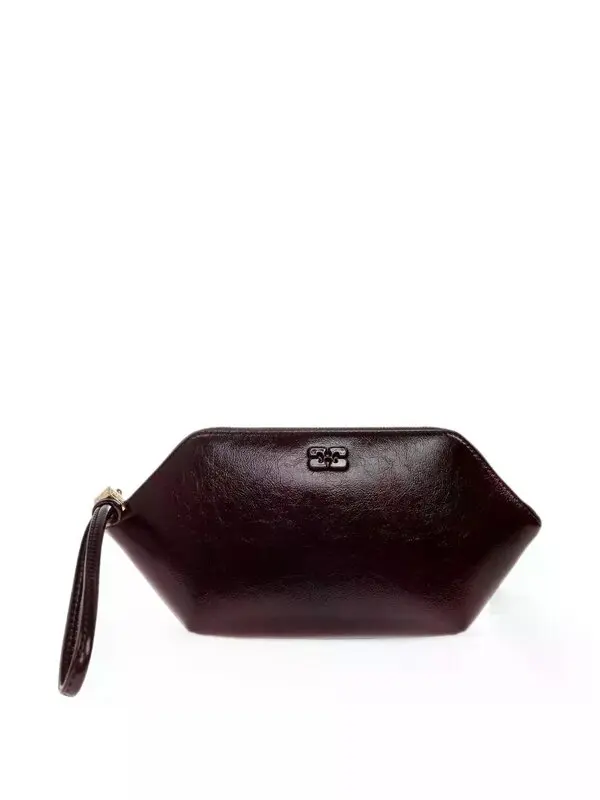 GANNI Logo-plaque Make-up Bag - Red