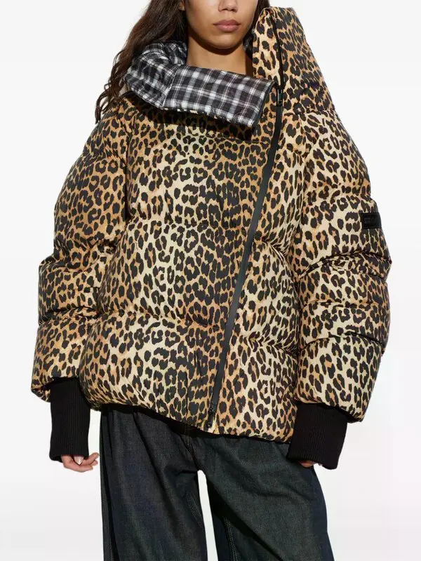 GANNI Leopard-print Puffer Jacket