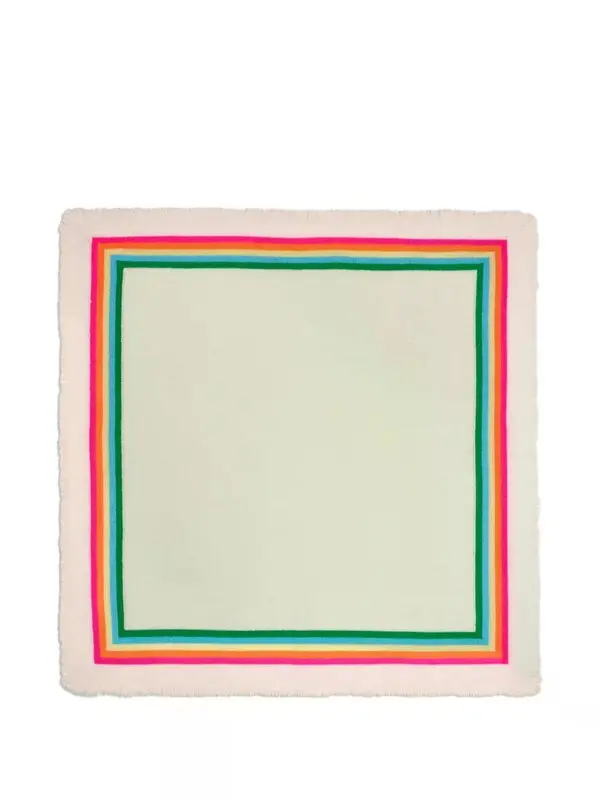 From Future Striped Fringed Scarf - Neutrals