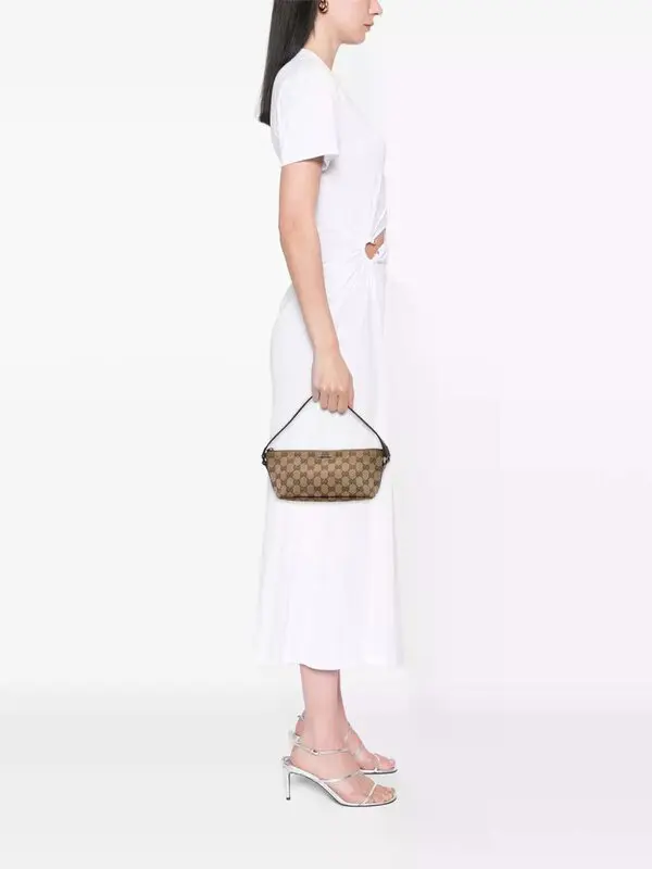 Gucci 2000-2015 Gg Canvas Web Boat Shoulder Bag