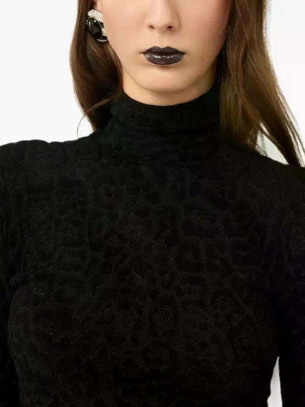 Roberto Cavalli Leopard-jacquard T-shirt