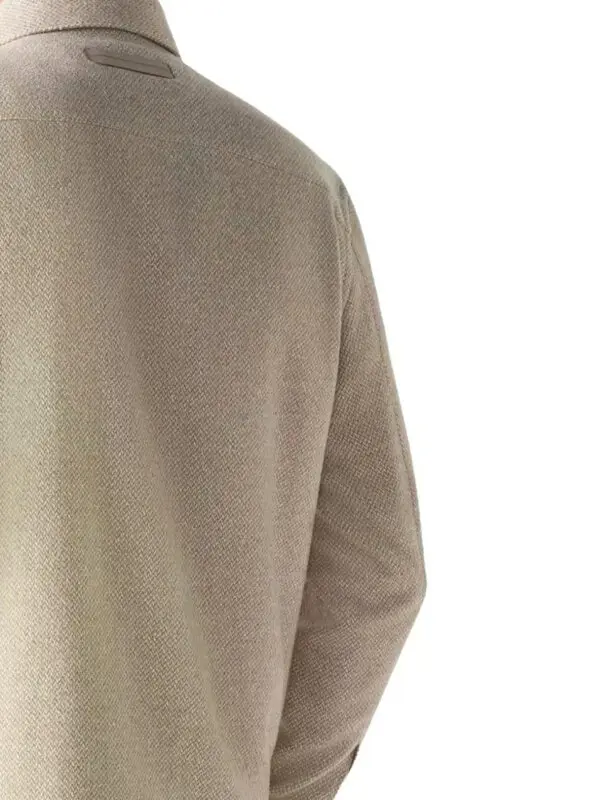 Zegna Light Beige Cashmere And Silk Overshirt