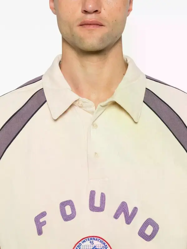 FOUND Logo-embroidered Striped Polo Shirt