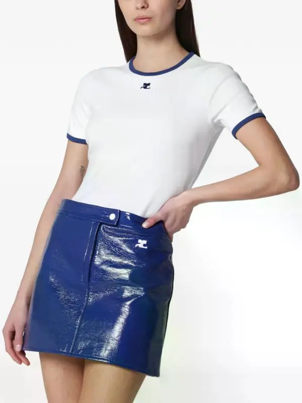 COURREGES Signature Contrast-trim T-shirt