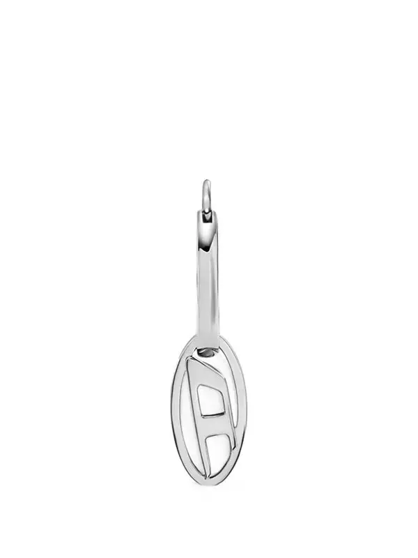 DIESEL® Oval D Hoop Earring - Silver