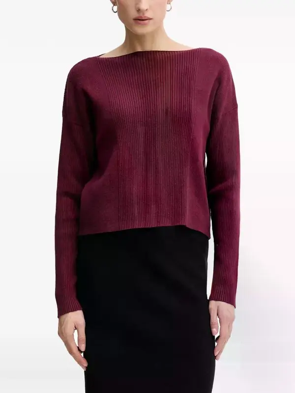 Sisley Boat-neck Ribbed-knit Sweater