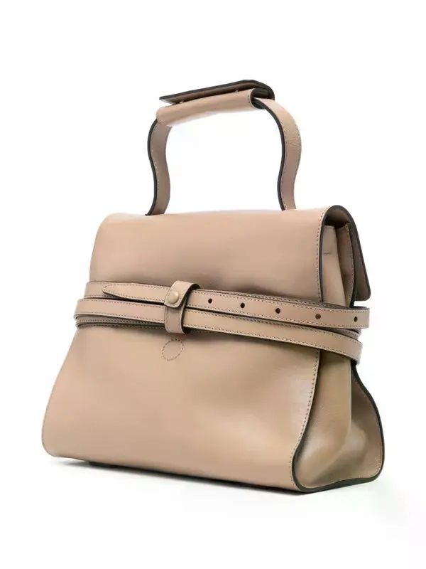 Moschino Belted Leather Tote Bag