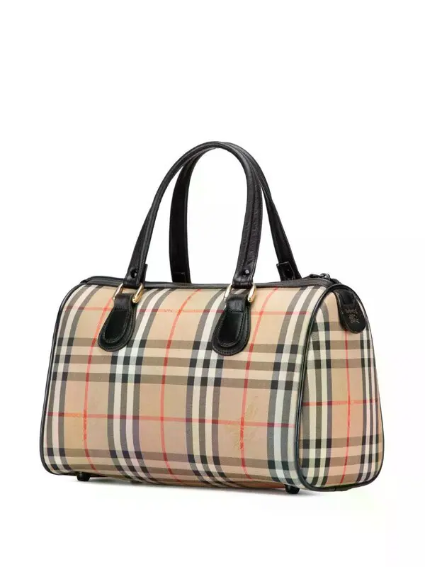 Burberry 20th Century Haymarket Check Canvas Boston Bag