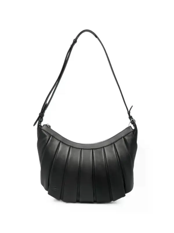 Lacoste M Hobo Pleated Leather Shoulder Bag