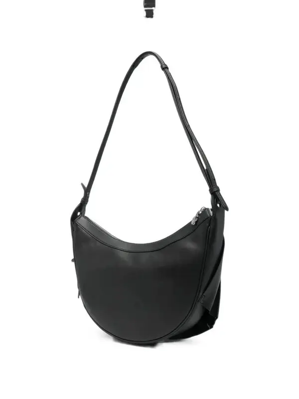 Lacoste M Hobo Pleated Leather Shoulder Bag