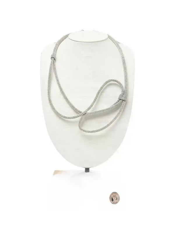 Peserico Beaded Loop Necklace - Silver