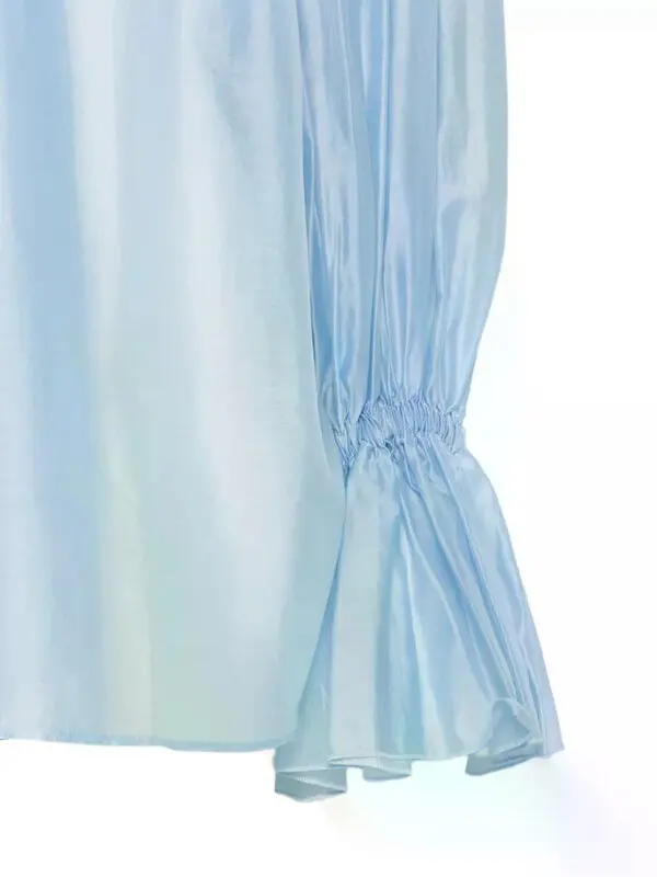 THELATEST Ruffled-neck Blouson-sleeve Shirt