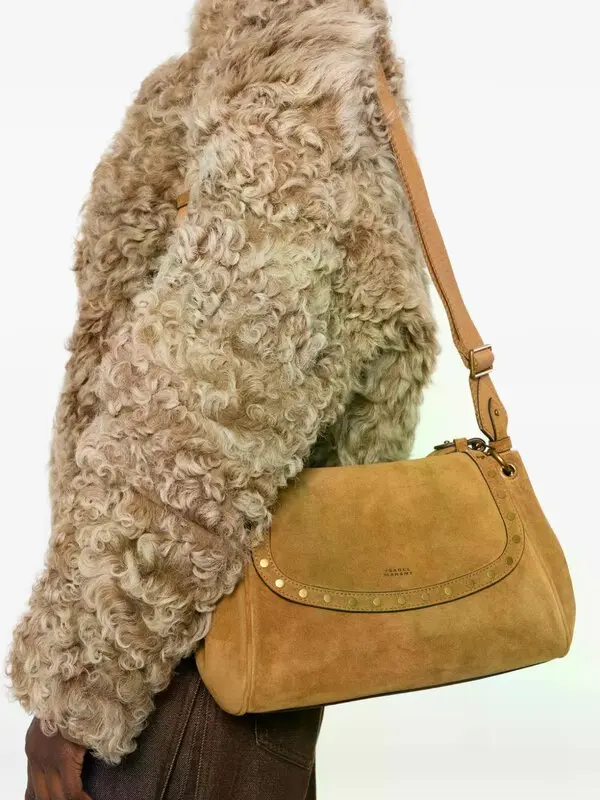 Isabel Marant Étoile Medium Chany Stud-embellished Suede Shoulder Bag