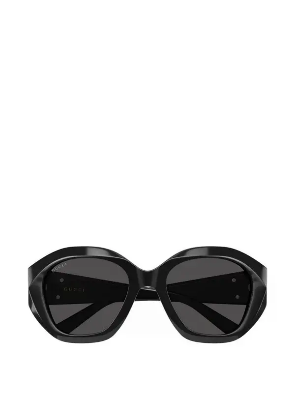 Gucci Interlocking G Geometric-frame Sunglasses - Black