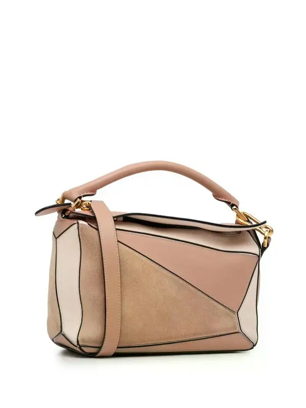 Loewe 2020-2023 Small Tricolor Puzzle Bag Satchel - Brown