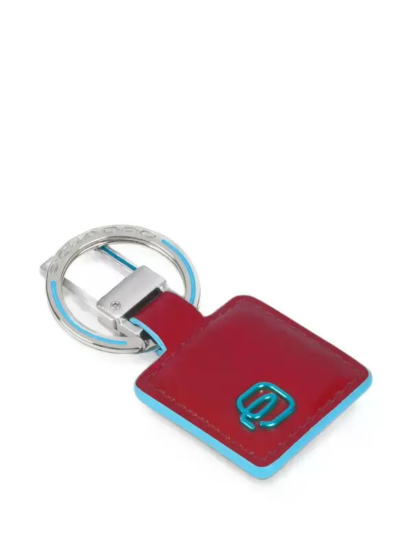PIQUADRO Logo-plaque Leather Keyring - Red