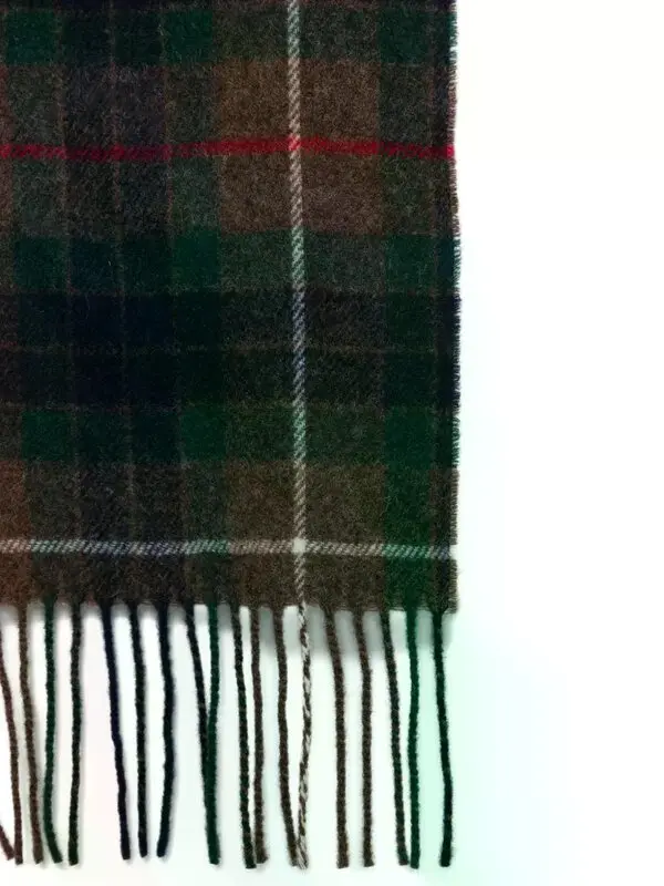 BARACUTA Check-pattern Fringed Scarf