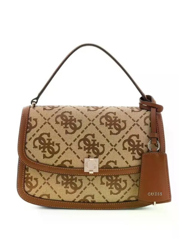 Guess Audrey Logo-monogram Satchel Bag - Neutrals