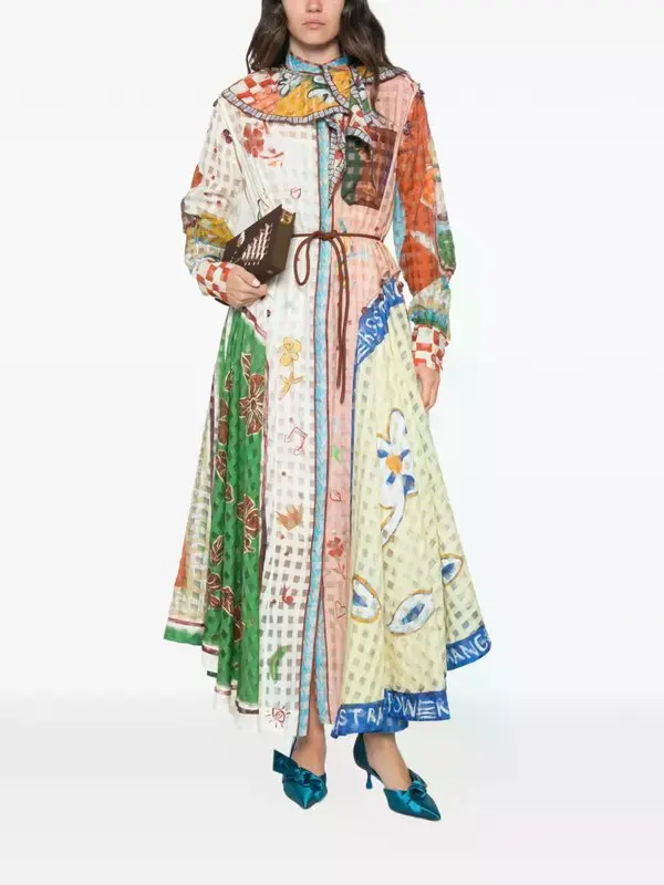ALEMAIS Patchwork-printed Dress