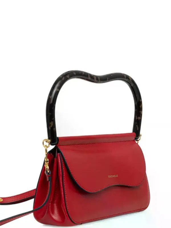 COCCINELLE Tortoiseshell-effect Logo-print Leather Tote Bag