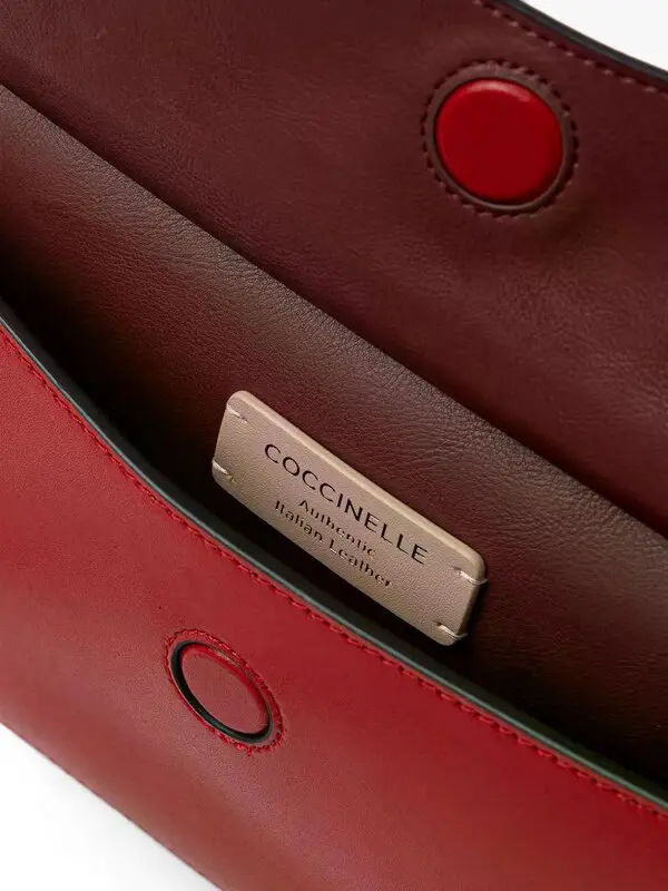 COCCINELLE Tortoiseshell-effect Logo-print Leather Tote Bag