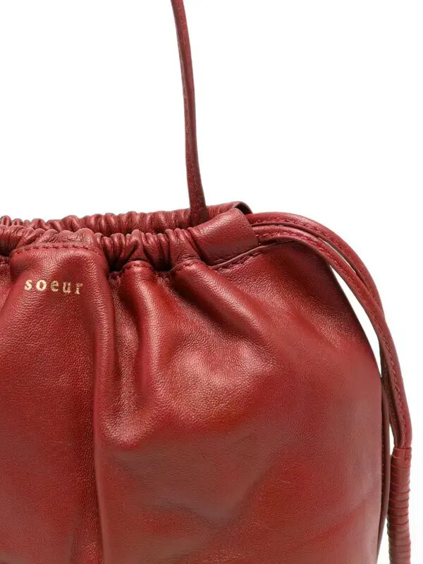 Soeur Suzette Drawstring Leather Shoulder Bag