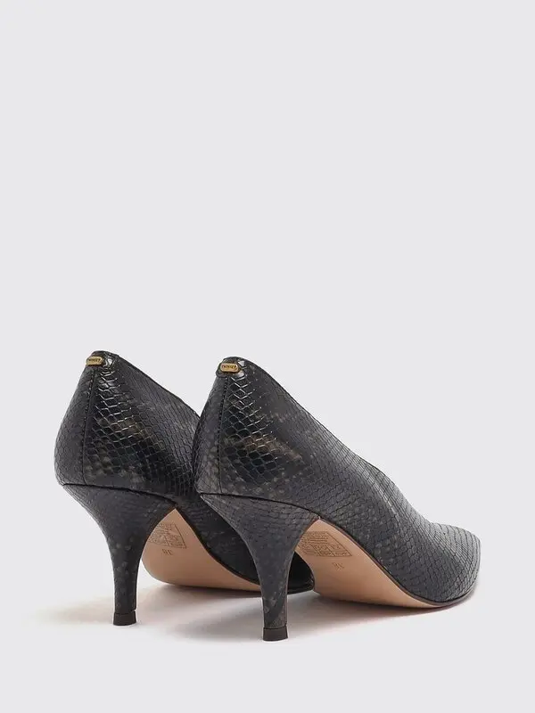 TWINSET Python Print Leather Pumps With Medium Stiletto Heel
