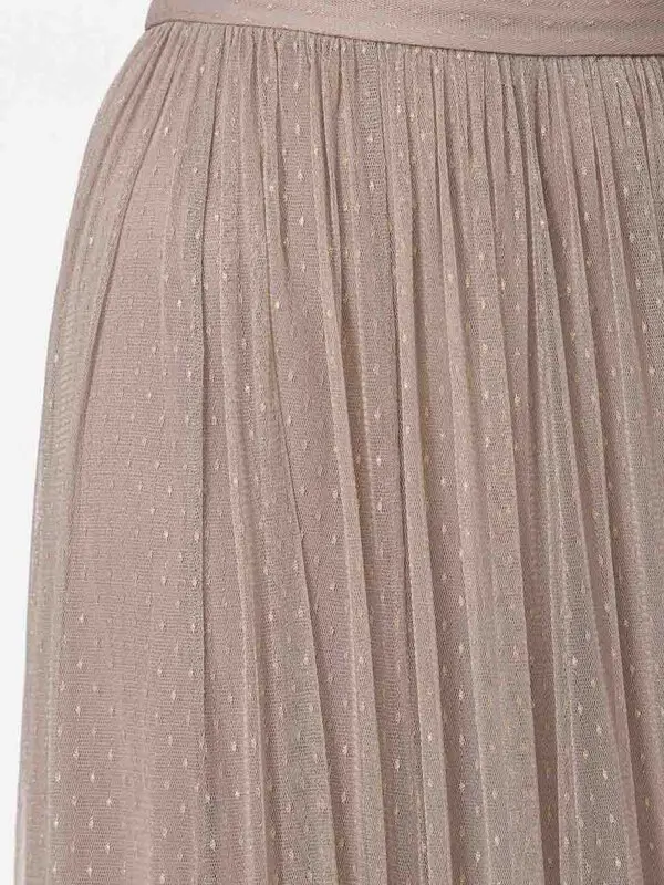 TWINSET High-waisted Pleated Midi Skirt In Tulle With Side Zip Closure