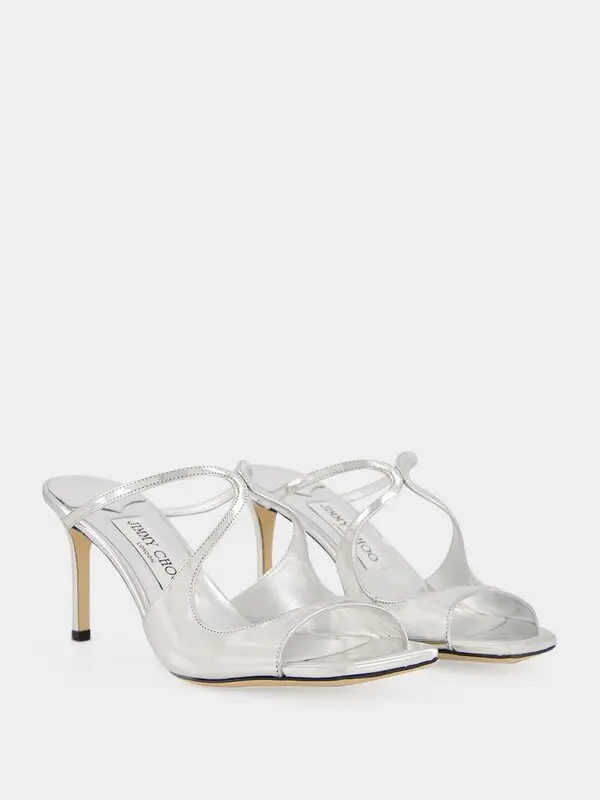 JIMMY CHOO Anise Patent Leather Mules With Mid-stiletto Heel